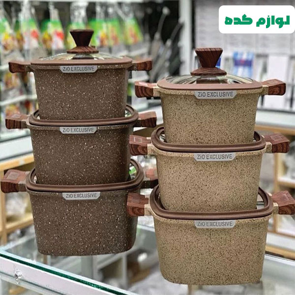 سرویس قابلمه گرانیتی 6 پارچه زیو مدل Z-8350-22 طرح جامبو – فروشگاه آنلاین لوازم کده